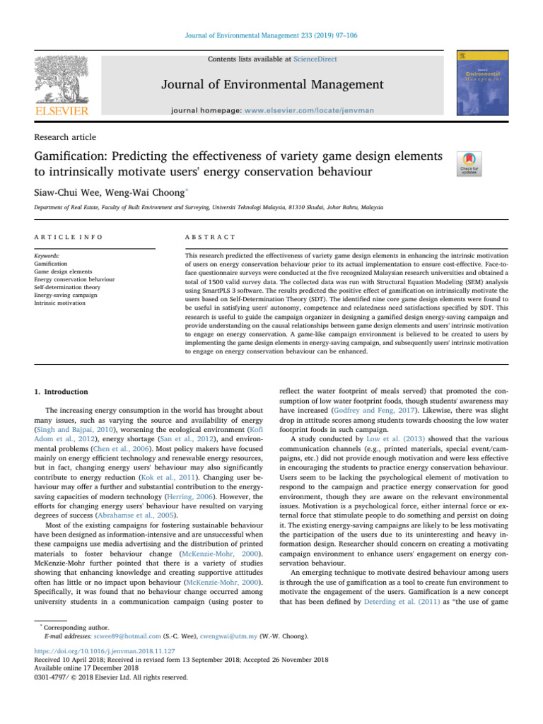 Gamification Predicting The Effectiveness of Variety Game Design Elements | PDF | Structural ...