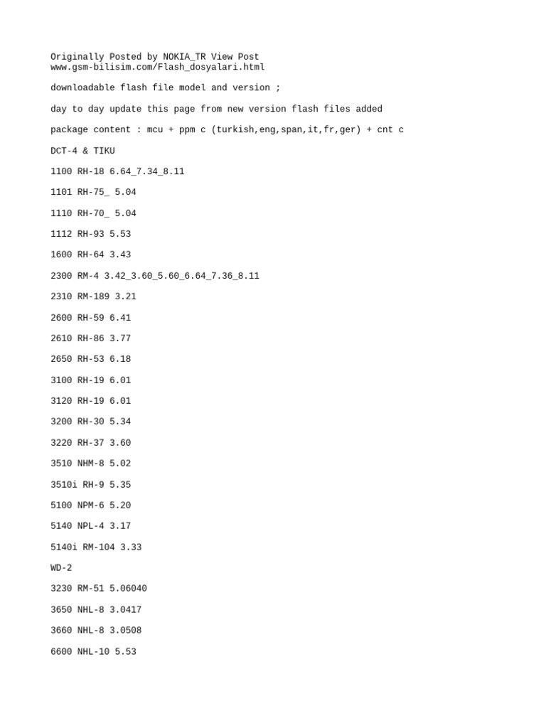 Example Nokia Models | PDF