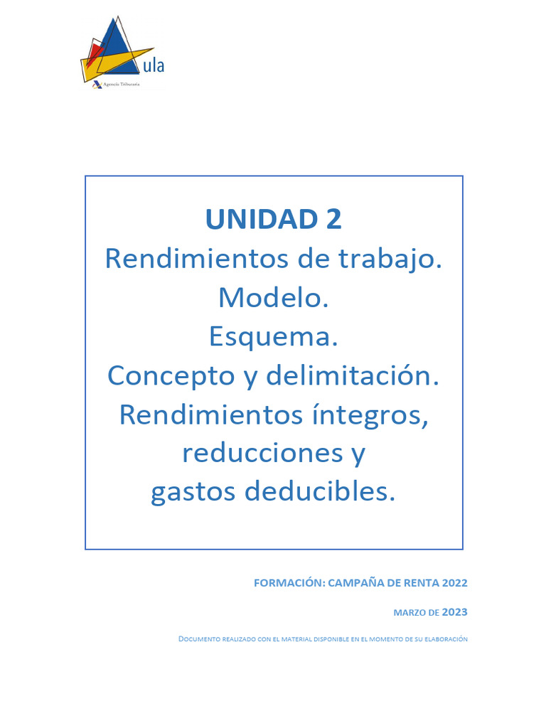 IRPF 2. Rendimiento de Trabajo. Reducciones. Gastos Deducibles. 16.3.23 | PDF | Pensión | Jubilación