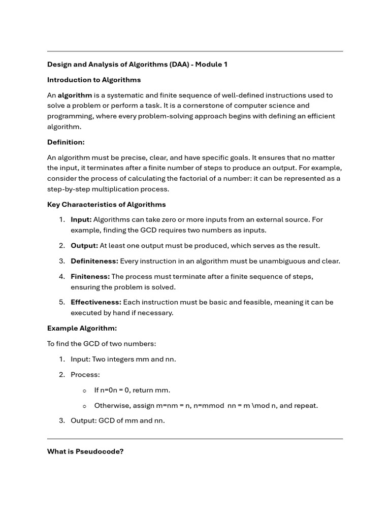 Design And Analysis Of Algorithms1 Copy Pdf Algorithms Time Complexity