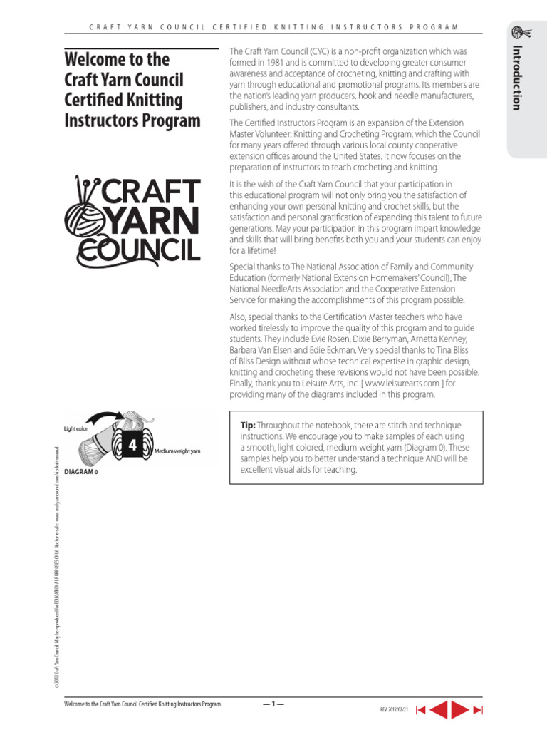 CYC CIP Knit Program | PDF | Knitting | Gauge (Knitting)