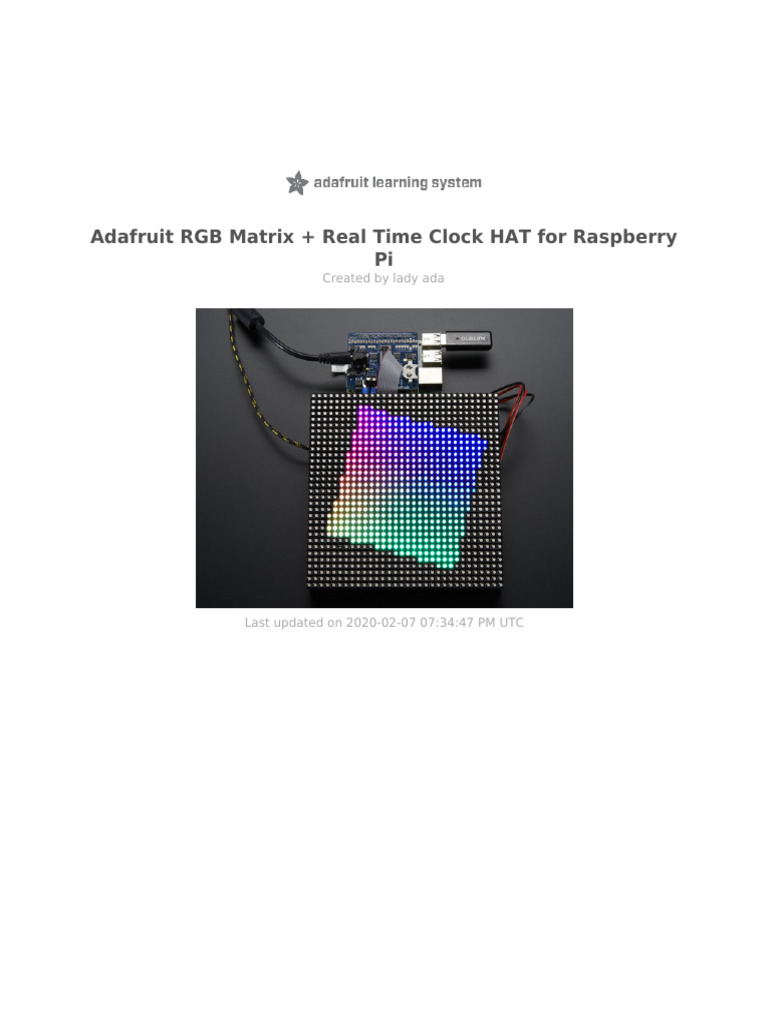 Adafruit RGB Matrix Plus Real Time Clock Hat For r-1915426 | PDF | Raspberry Pi | Electrical ...