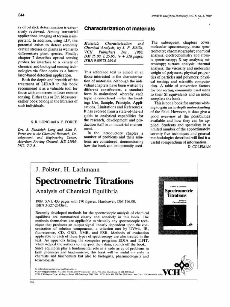 Materials Characterization and Chemical Analysis | PDF | Spectroscopy ...
