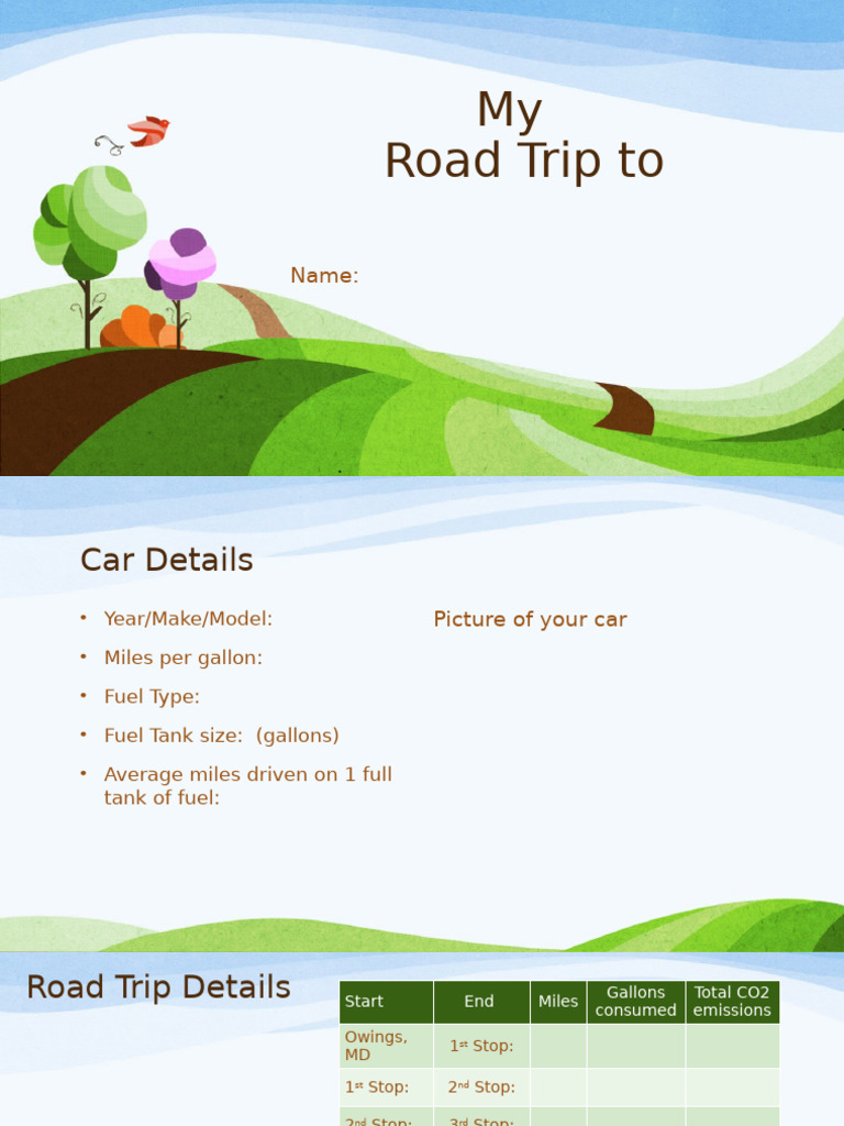 Road Trip Planning and Analysis Guide | PDF | Carbon Dioxide | Tourism