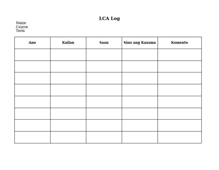 LCA Table | PDF