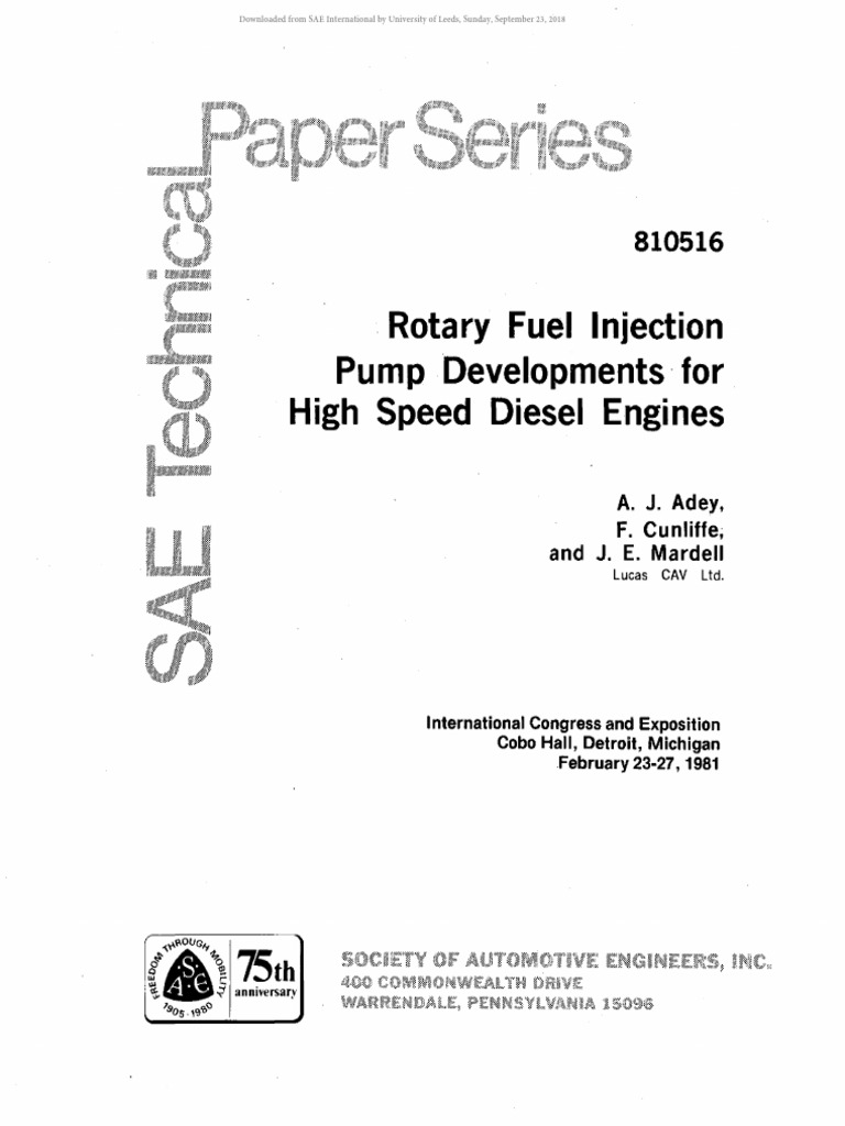 Adey 1981 | PDF | Pump | Diesel Engine