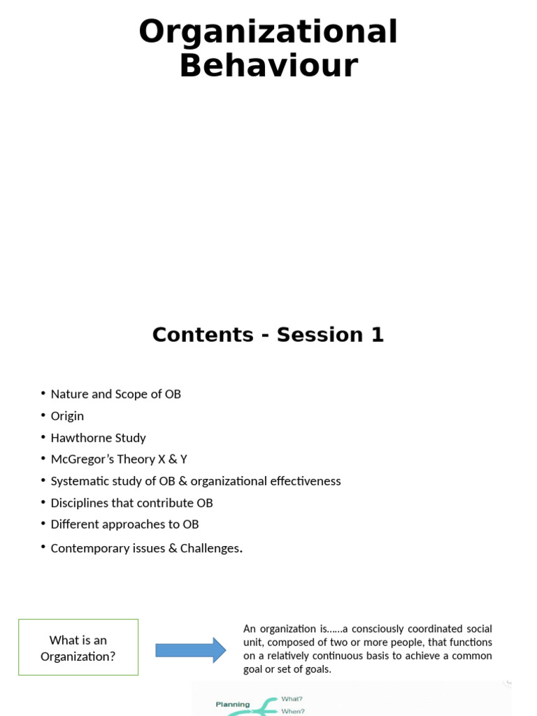 Lecture 1 & 2 - Introduction to OB | PDF | Organizational Behavior | Psychology