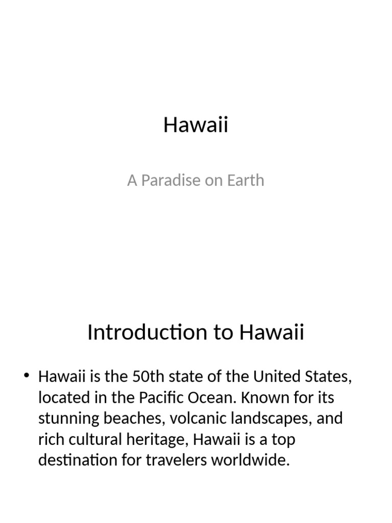 Hawaii: The 50th State Overview | PDF