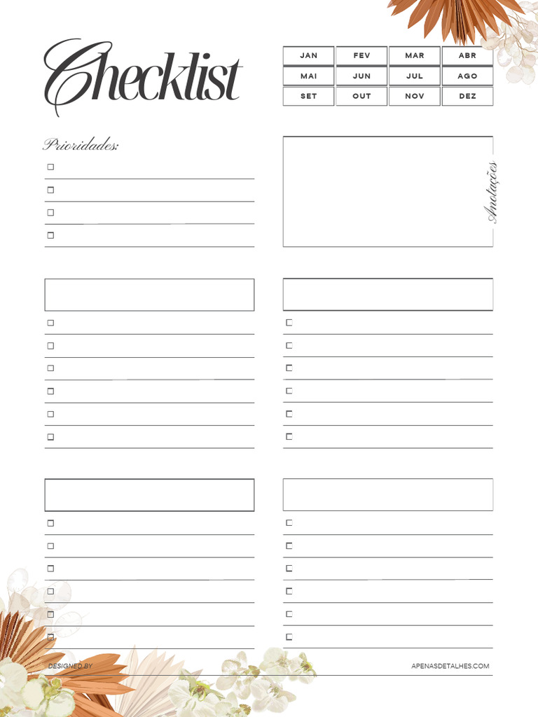 Checklist Mensal de Prioridades | PDF