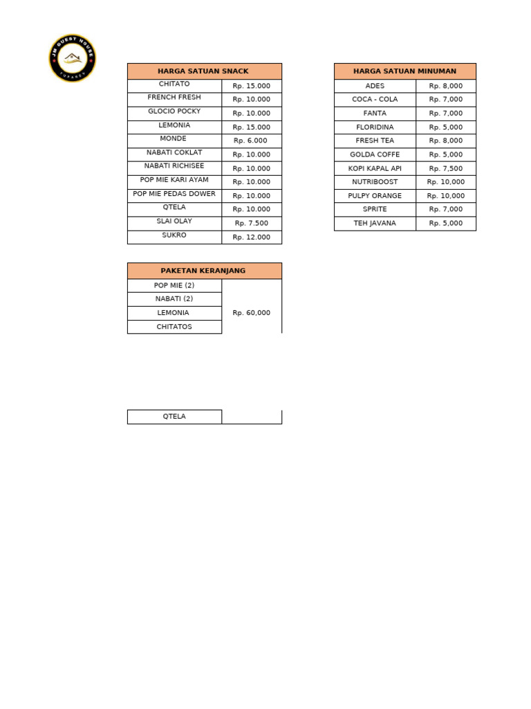 List Harga Snack | PDF