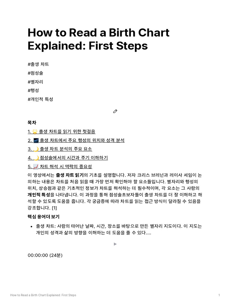 How to Read a Birth Chart Explained First Steps | PDF