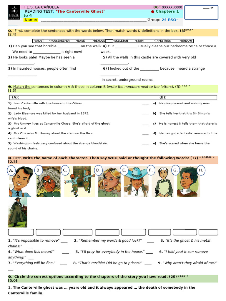EXAM - CANTERVILLE GHOST - 1 To 4 | PDF
