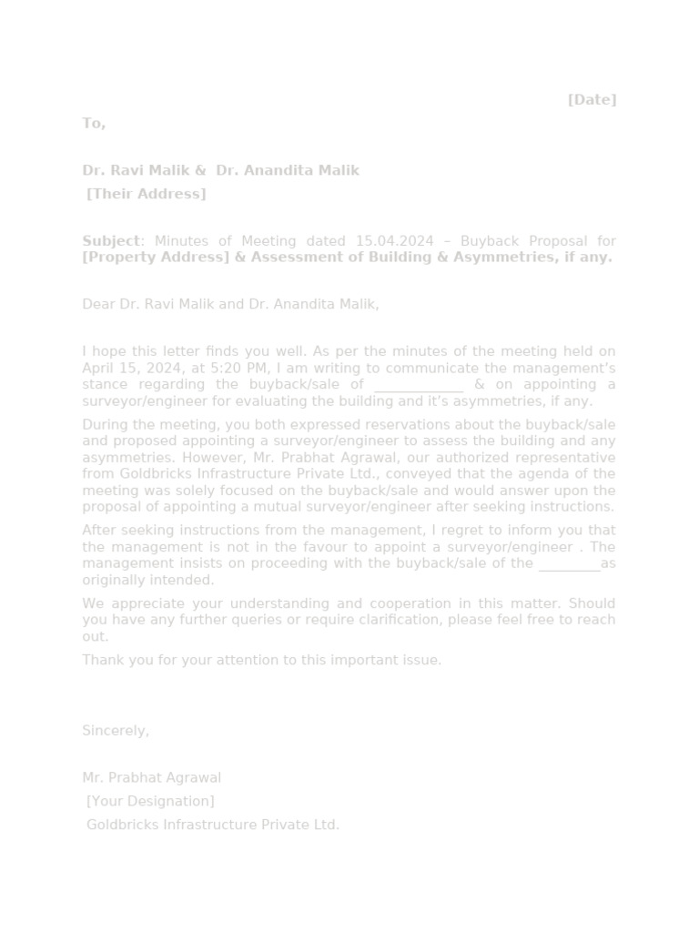 Ravi Malik Letter Draft | PDF