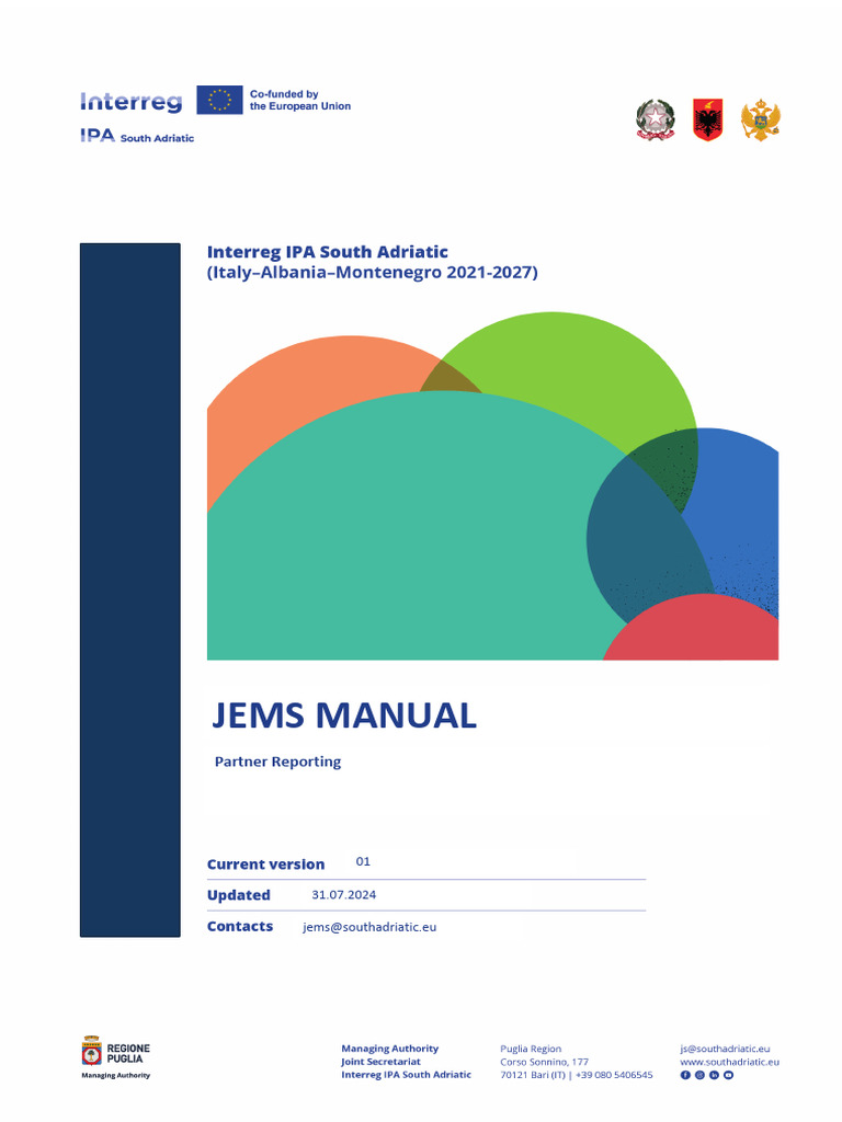 JEMS Partner Reporting Manual 2021-2027 | PDF | Budget