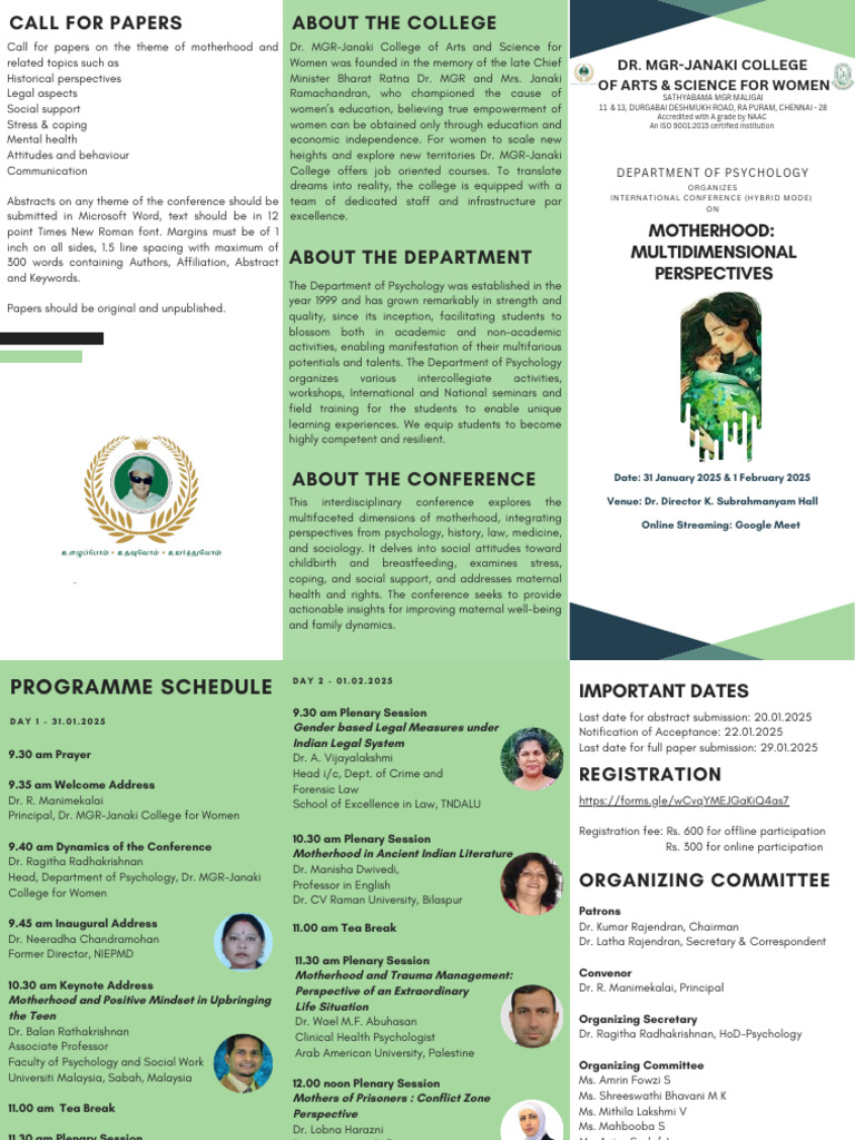 Motherhood Multidimensional Perspectives Brochure | PDF | Behavioural ...