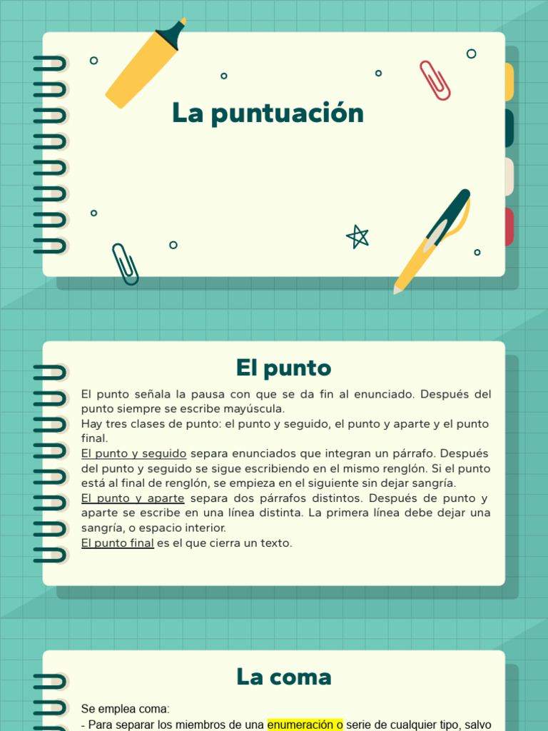 Uso correcto de la puntuación en español | PDF | Coma | Puntuación