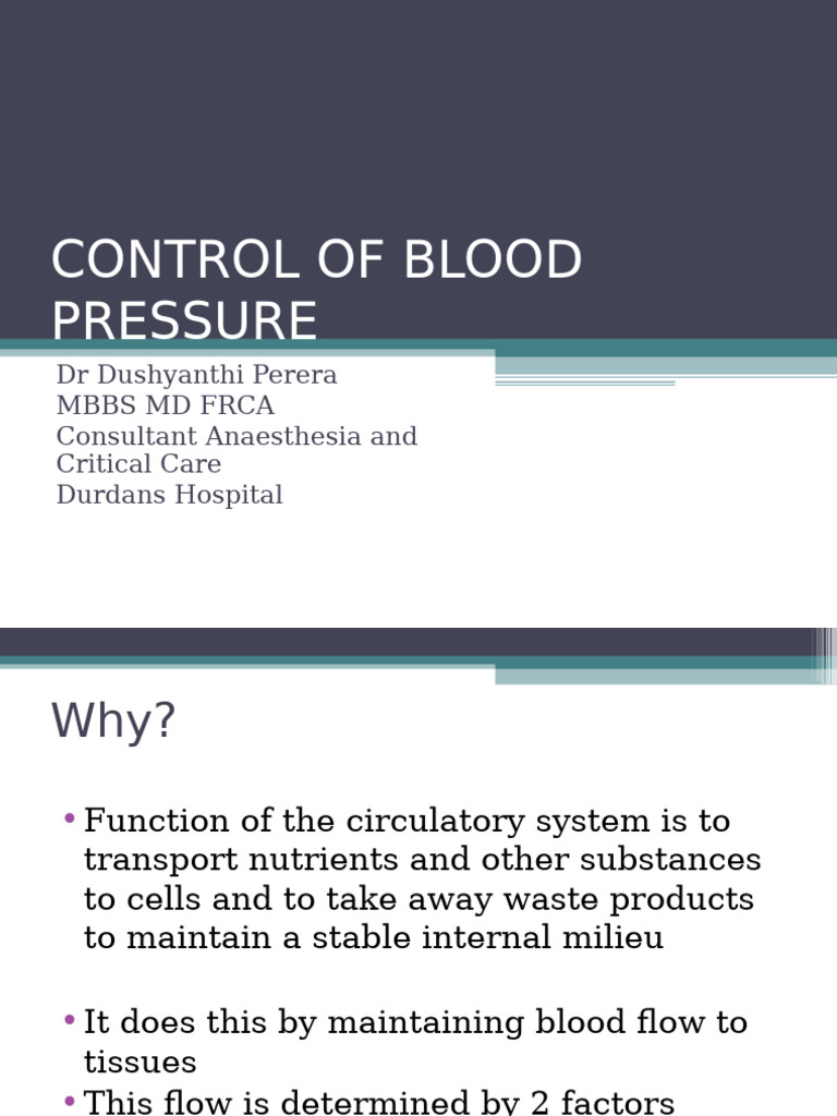 Blood Pressure Control Mechanisms | PDF | Blood Pressure | Artery