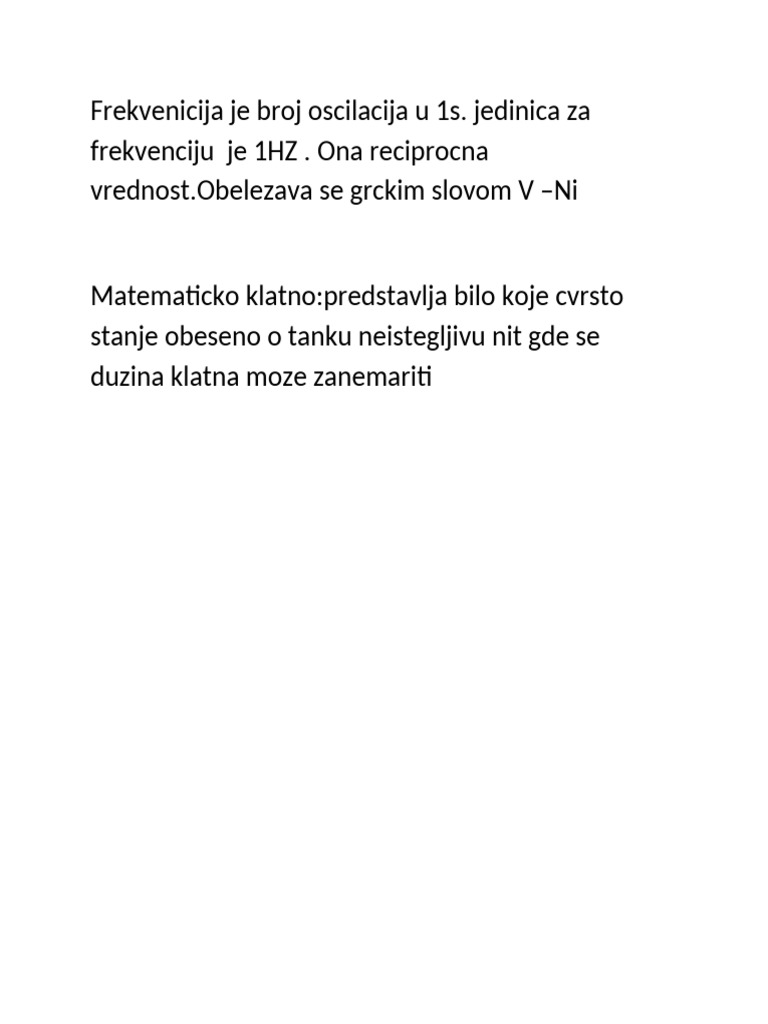Frekvenicija Je Broj Oscilacija U 1s | PDF