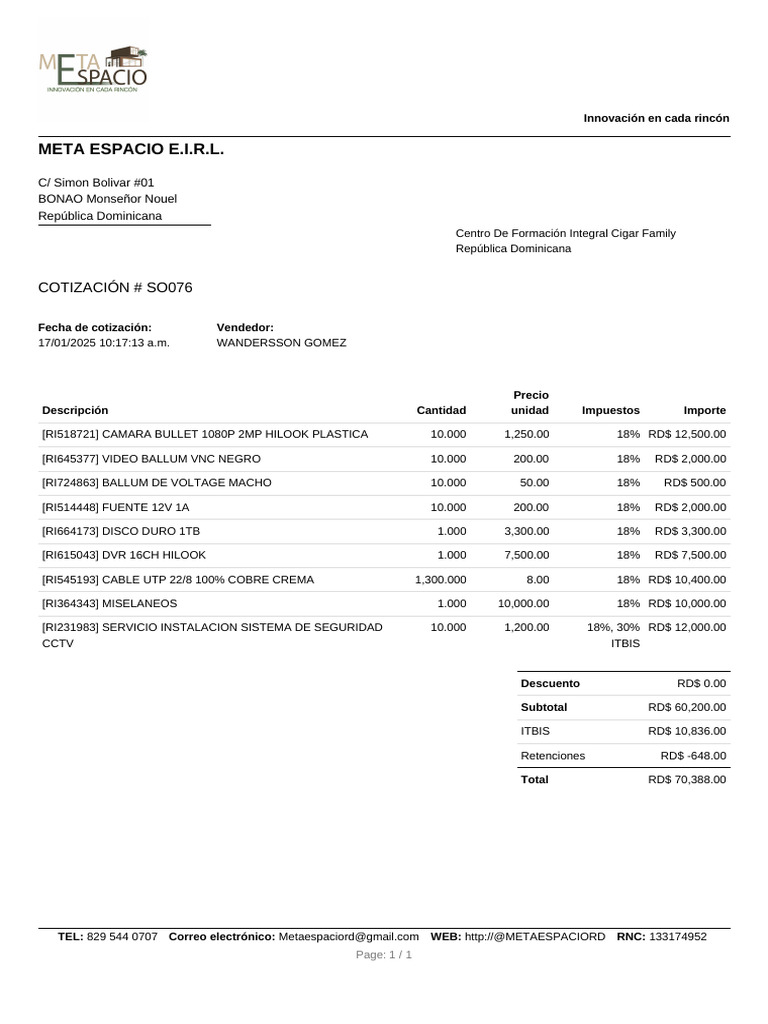 Quotation - SO076-1 | PDF