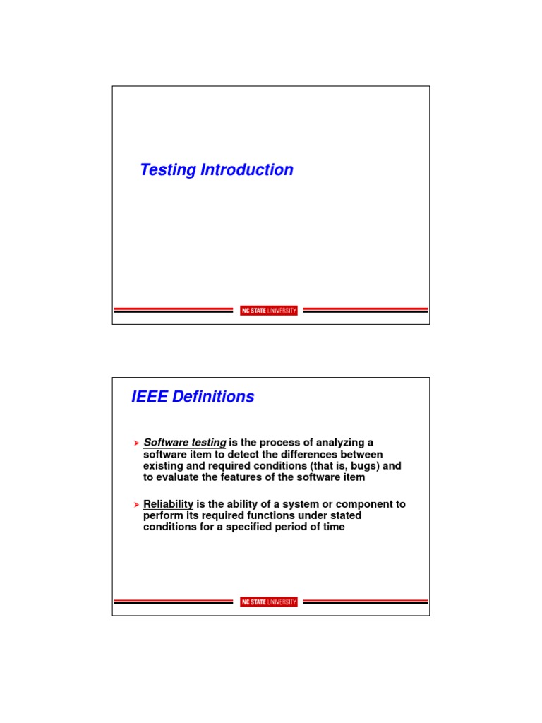 Testing Introduction: Software Testing Is The Process of Analyzing A ...