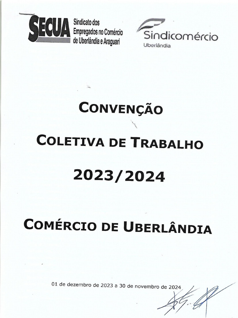 Convenção Coletiva Secua 2023 2024 | PDF