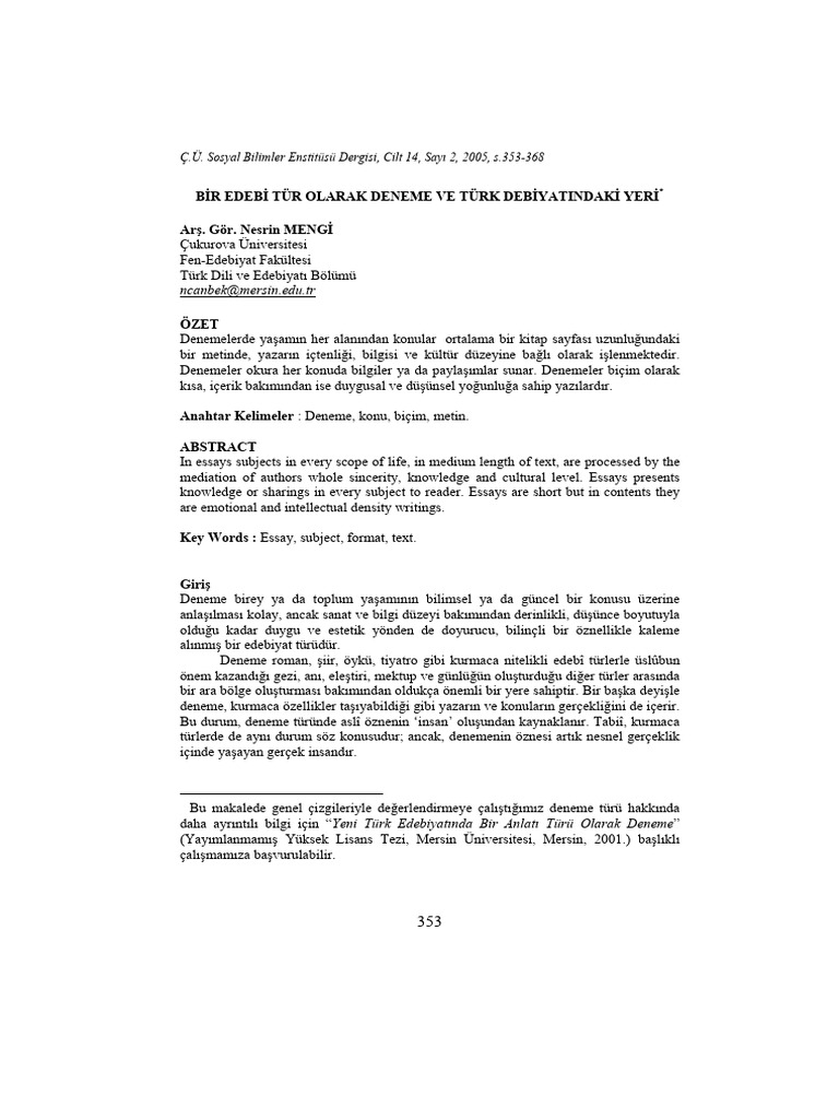 Bir Edebi T__r Olarak Deneme Ve T__rk Edebiyat__ndaki Yeri[#59840]-50242 | PDF