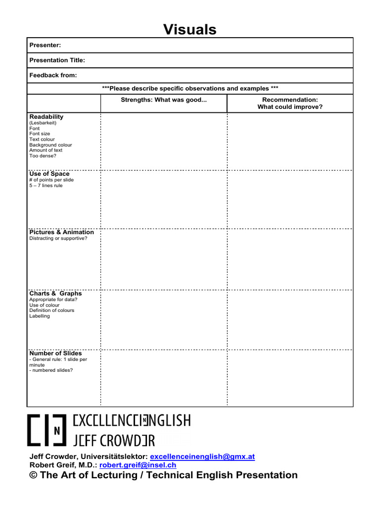 Visuals Feedback Form - 2020 | PDF