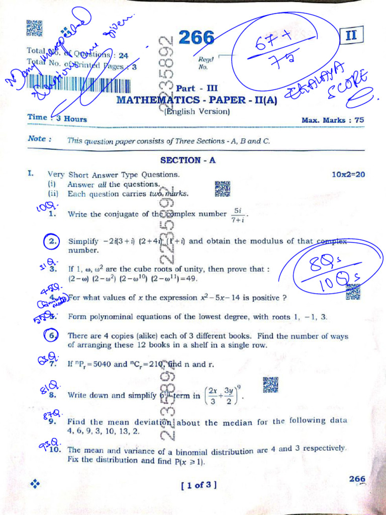 AP Maths 2A - 2024 | PDF