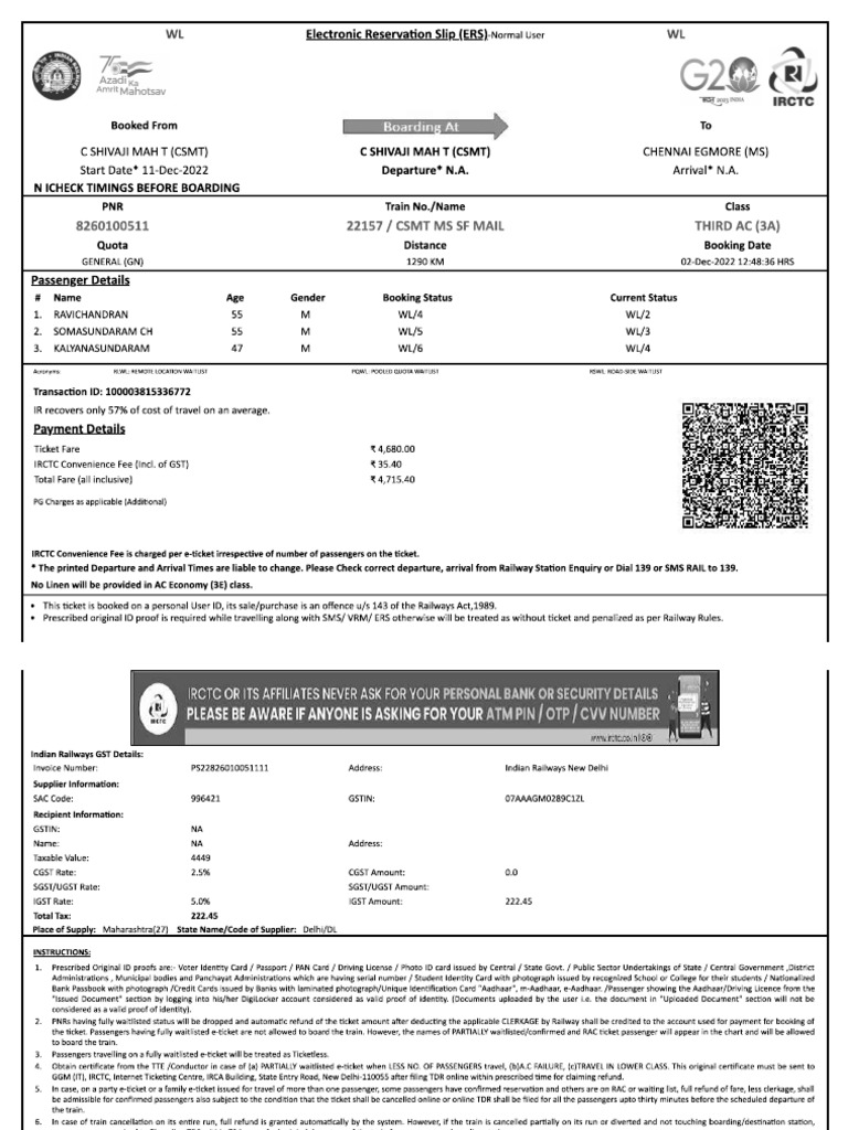 Train Ticket | PDF