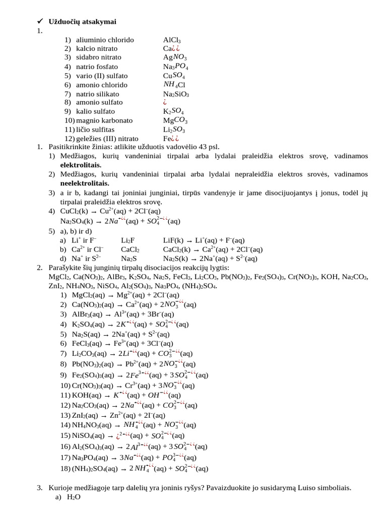 Chemijos Užd Ir Atsakymai | PDF