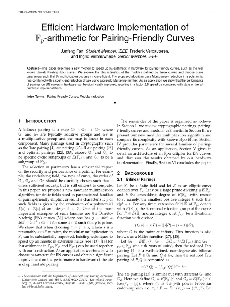 Pairing Fp | PDF | Field (Mathematics) | Number Theory
