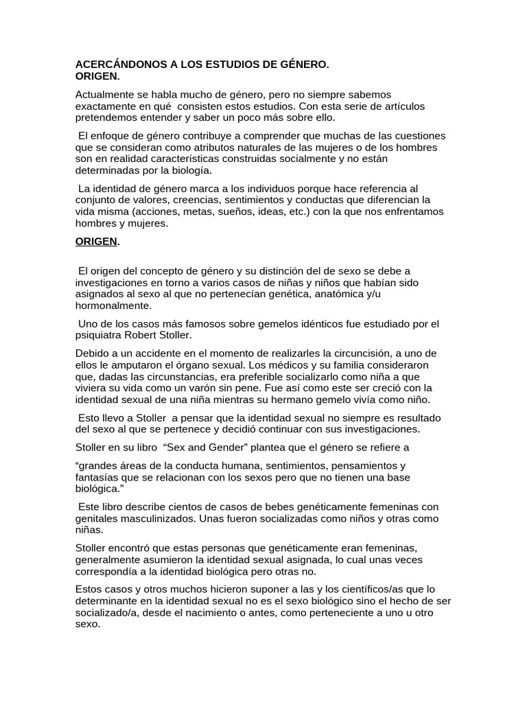 Introducción a los Estudios de Género | PDF | Género | Estudios de género