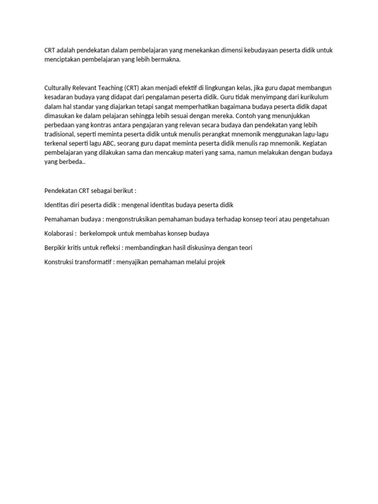 Pembelajaran CRT | PDF