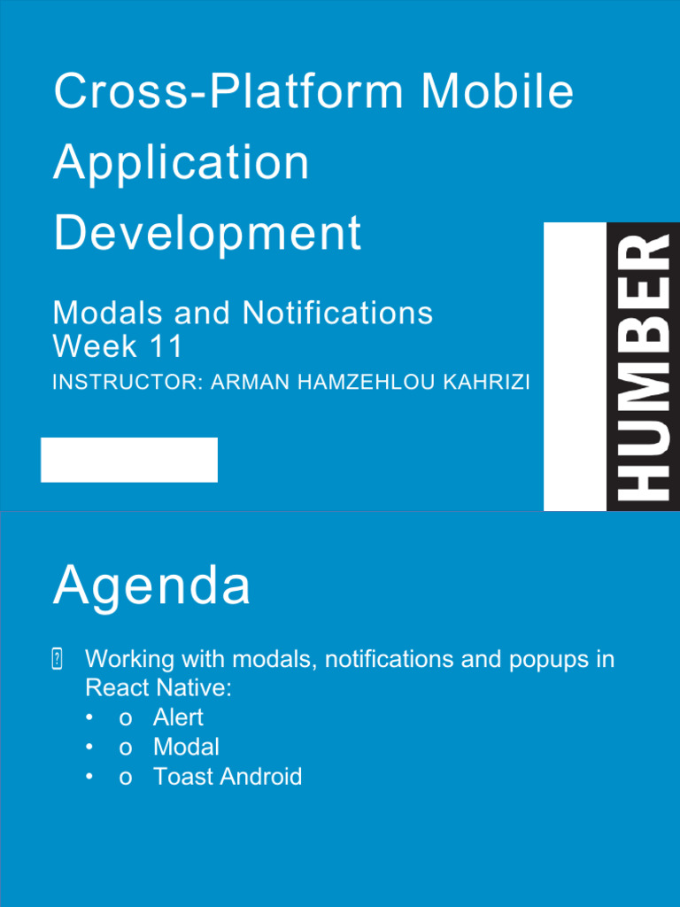 Week11 Modals and Notifications | PDF