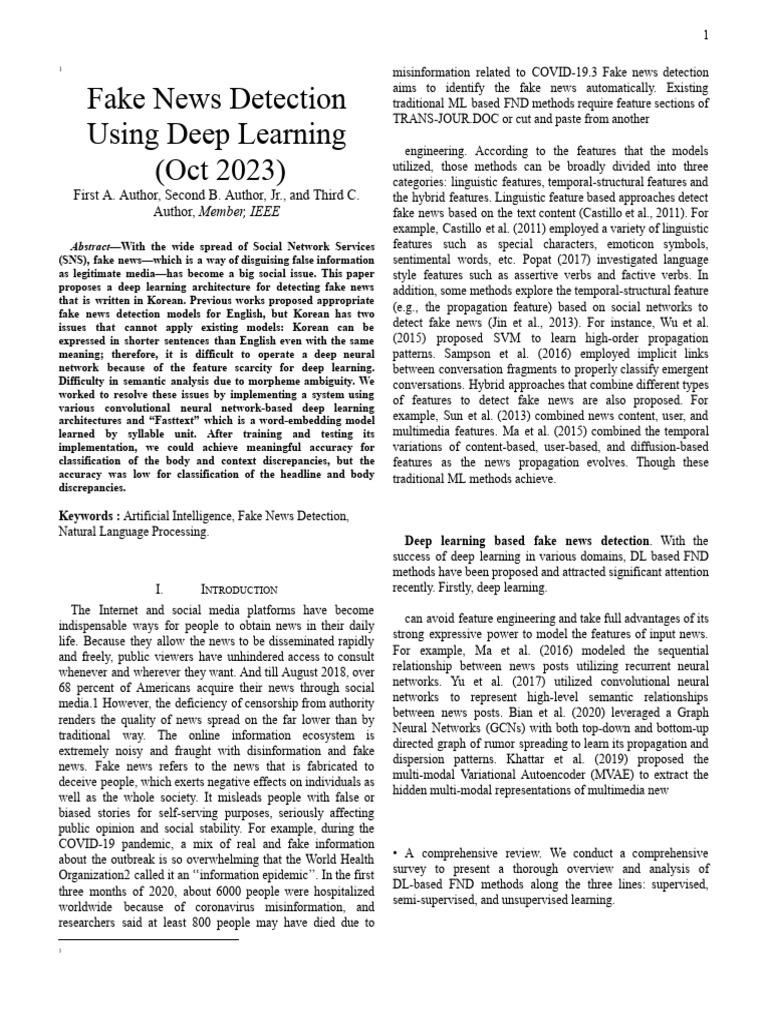 Fake News Machine Learning Research Paper | PDF | Information | Deep ...
