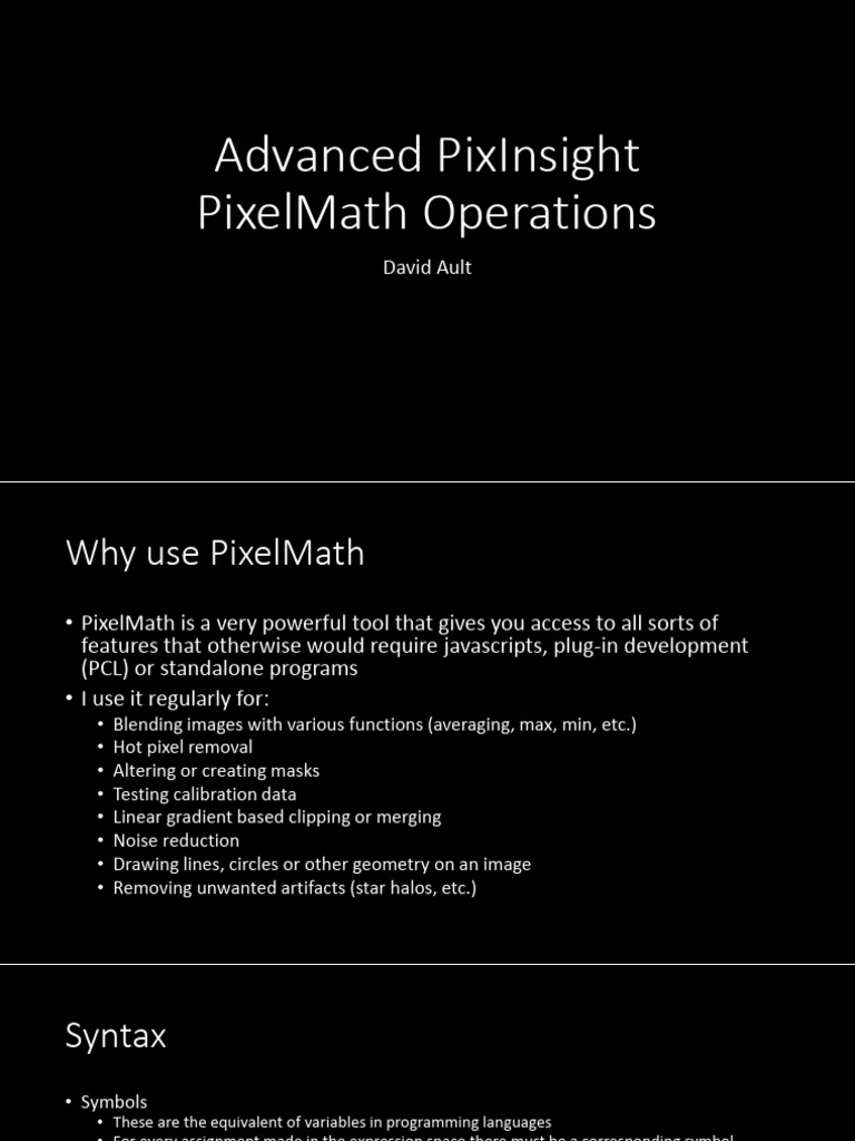 Advanced PixInsight PixelMath Operations | PDF | Imaging | Computer Graphics