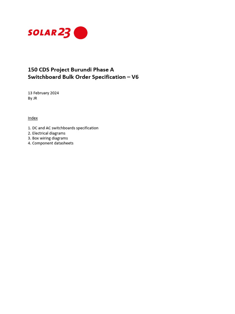 2024-02-13 150 CDS Spec TDs Bulk V6 | PDF | Electrical Wiring ...