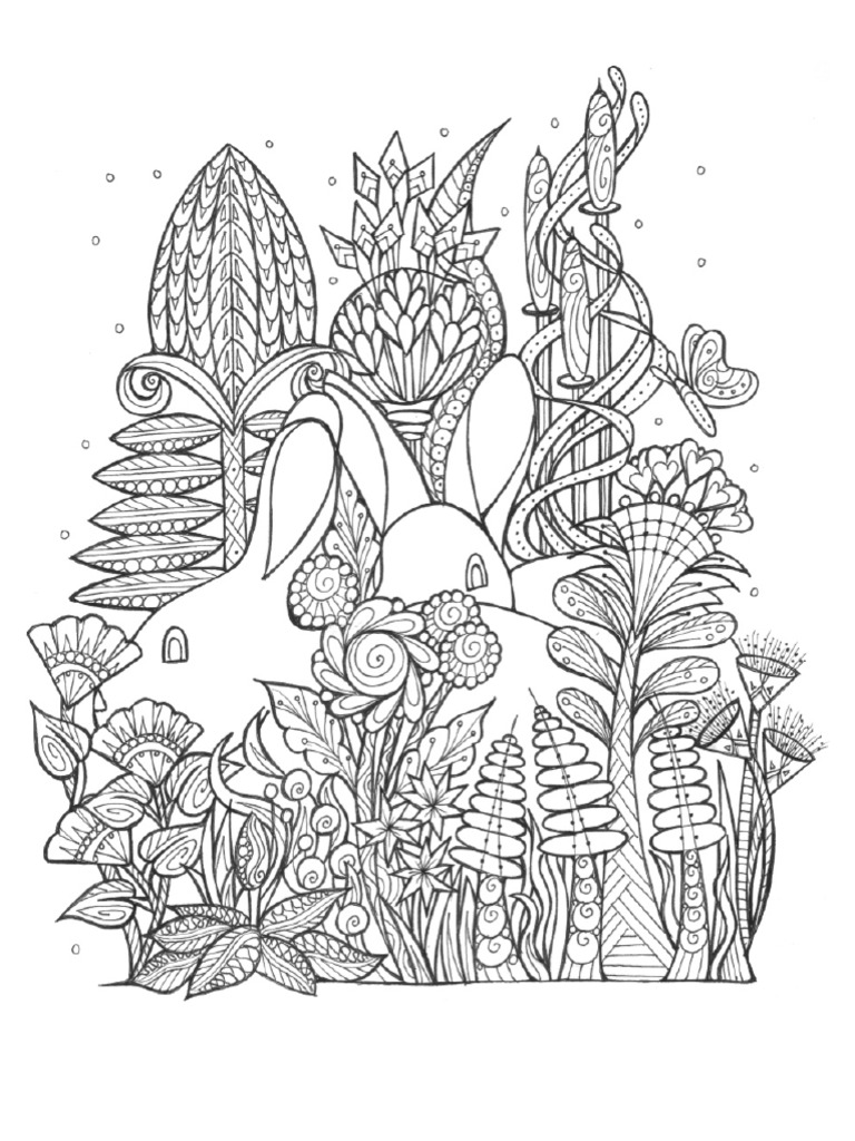 Spring Bunny Coloring Page | PDF
