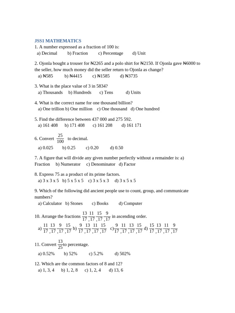 Math Questions 094825 | PDF | Numbers