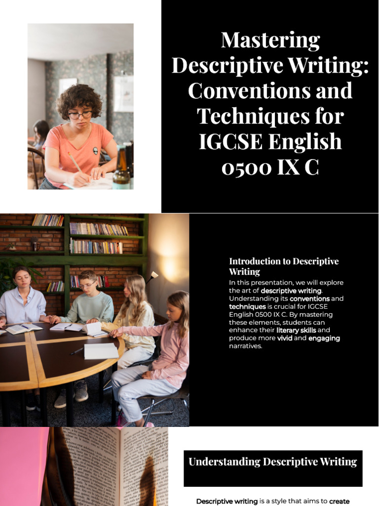 Slidesgo Mastering Descriptive Writing Conventions and Techniques For ...