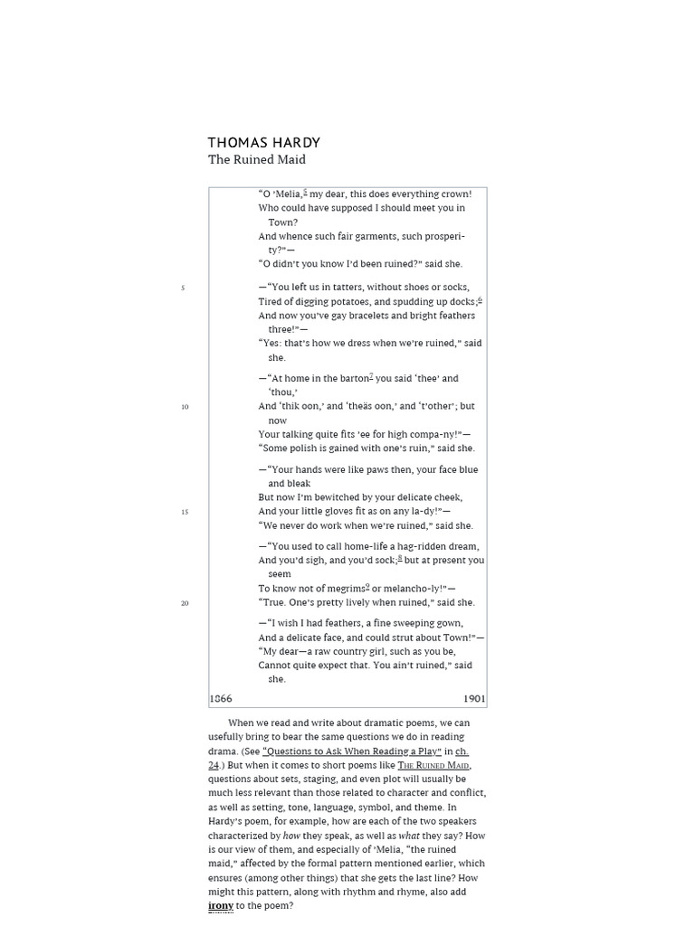 The Ruined Maid | PDF | Poetry