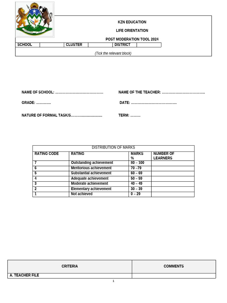 2024 Post Moderation Tool. Edited | PDF | Learning | Teachers