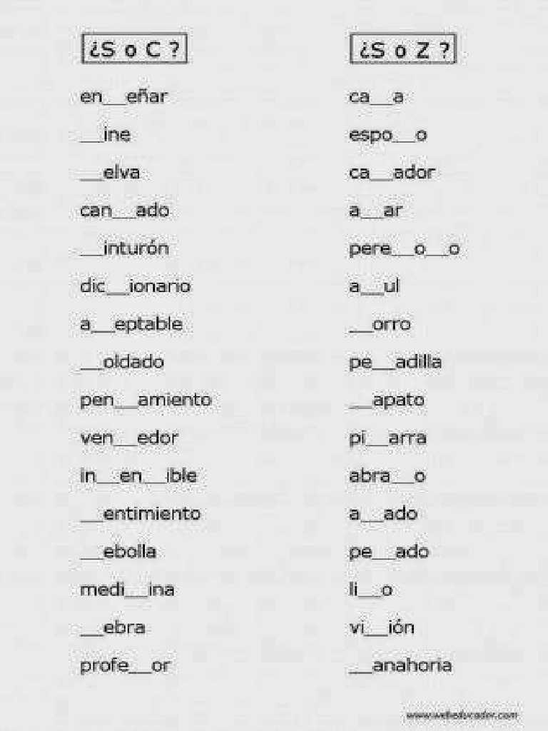 Ejercicios Con C, S y Z | PDF