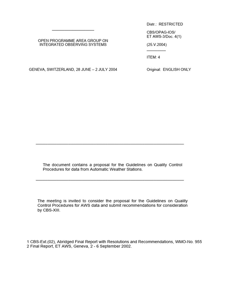 OMM - Guia Control de Calidad | PDF | Observational Error | Quality ...