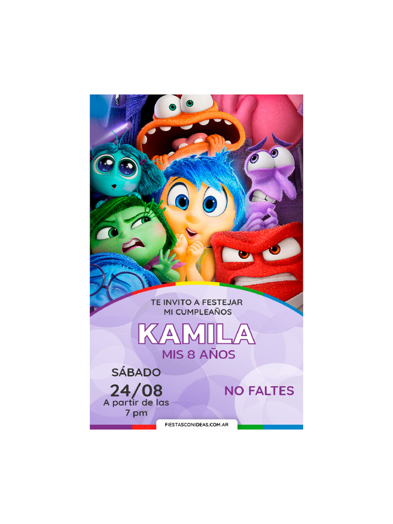 Invitaciones gratis de Intensamente 2 | PDF