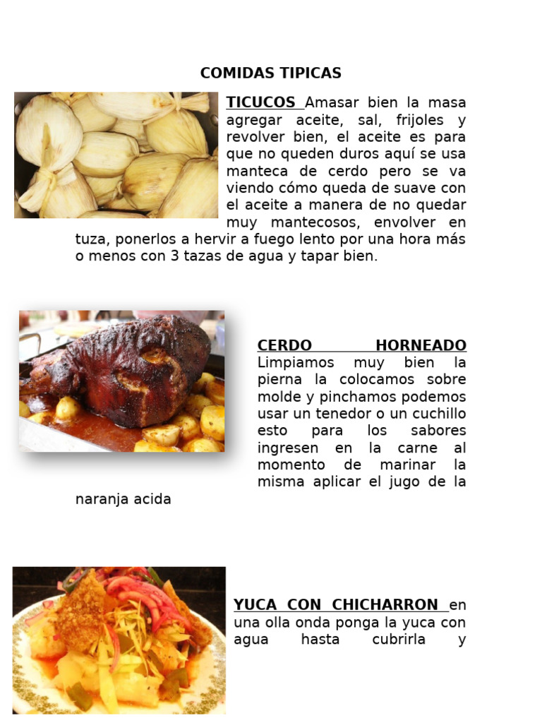 Comidas y Bebidas Típicas de Honduras | PDF | Alimentos | Cocina de las ...