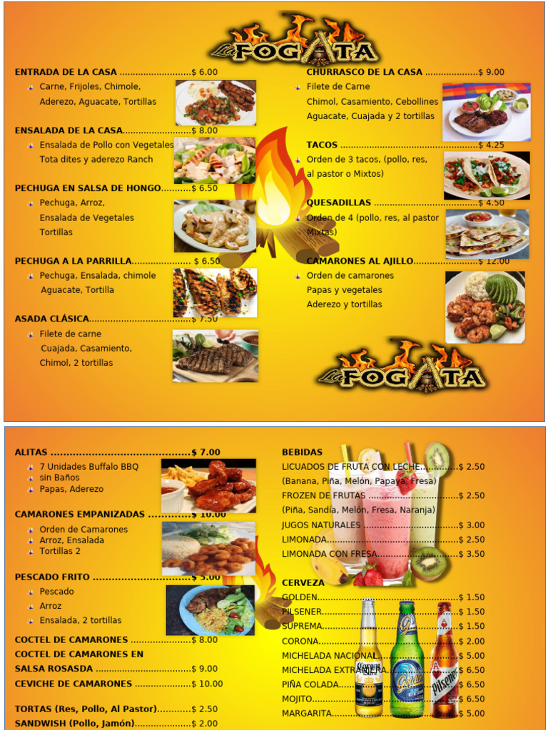 La Fogota Menu | PDF | Cocina occidental | Cocina
