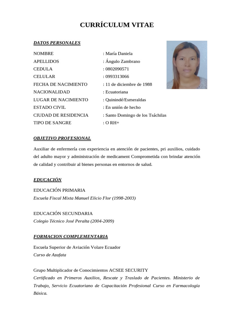 Currículum de María Angulo | PDF | Medicina | Cuidado de la salud