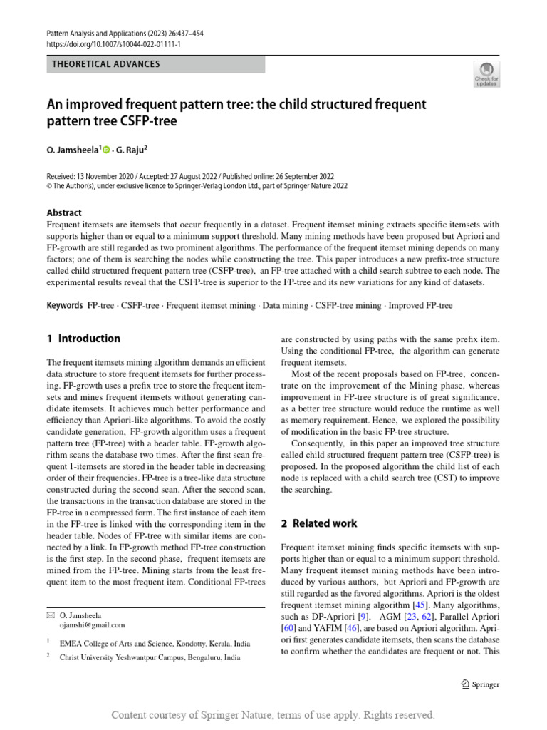 An Improved Frequent Pattern Tree The Child Struct | PDF | Algorithms And Data Structures ...