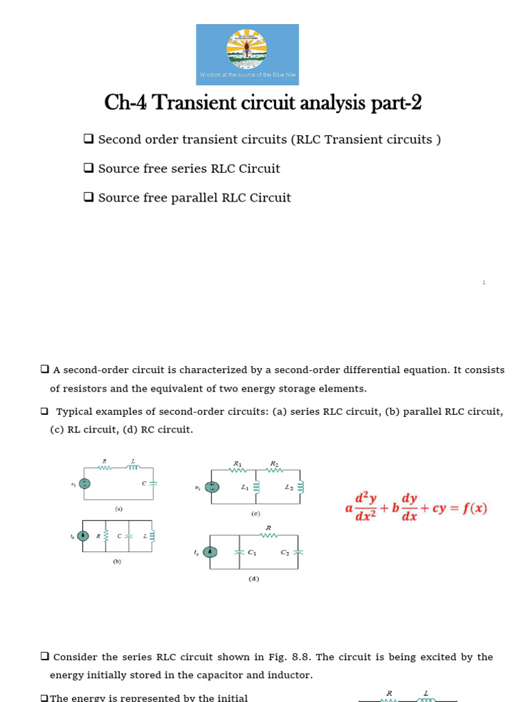 Ch-4 Part - 2 Transient Circuit Analysis Part 2 | PDF | Electrical Network | Electrical Engineering